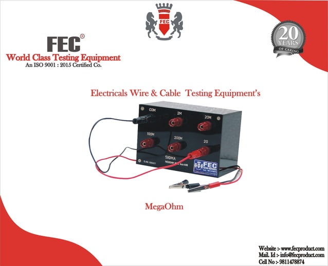 Testing/Manufacture/Mega ohm | PDF
