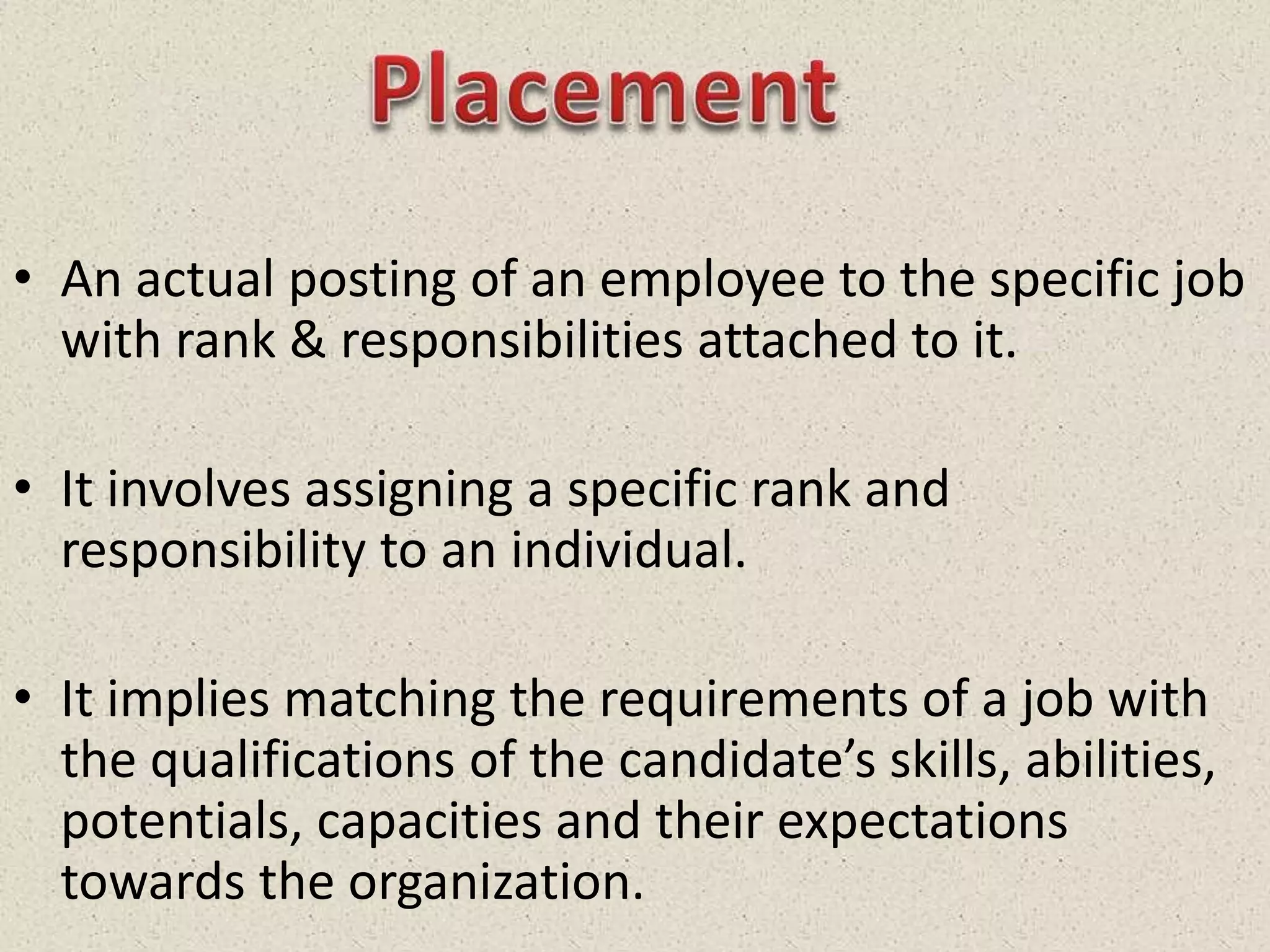 placement & induction | PPTX