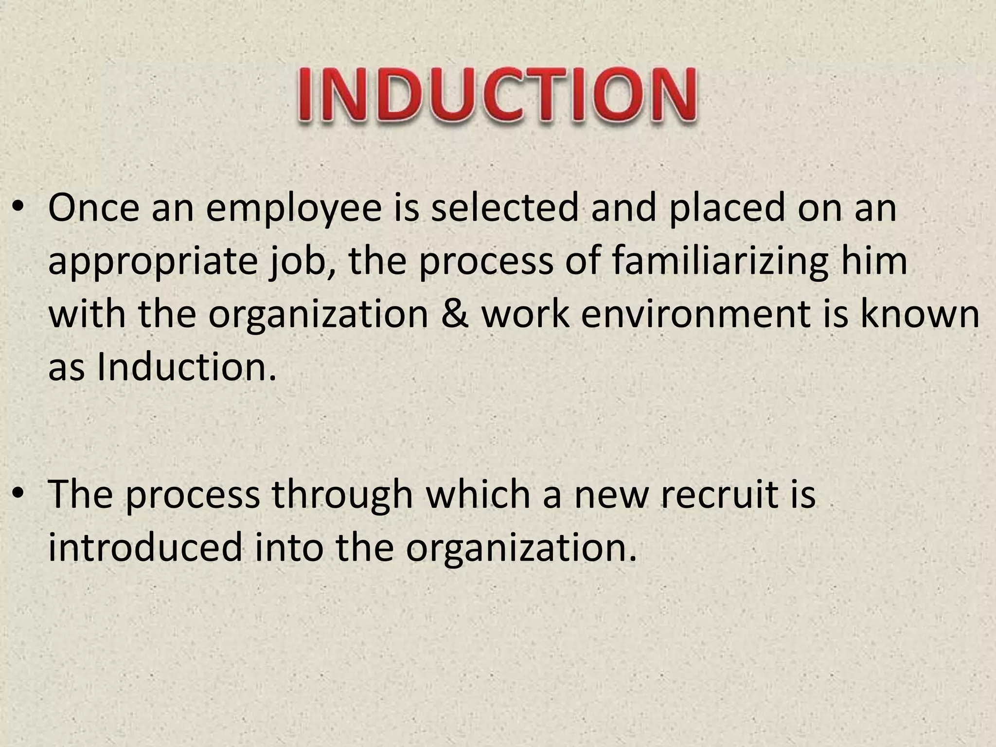 placement & induction | PPTX