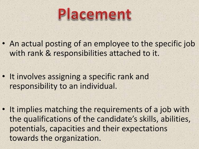 placement & induction | PPTX | Career Advice | Careers