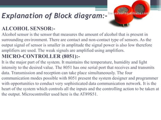 ALCOHOL DETECTION SYSTEM USING GSM TECHNOLOGY | PPTX | Technology ...