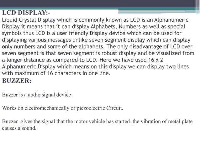 ALCOHOL DETECTION SYSTEM USING GSM TECHNOLOGY | PPTX | Technology ...