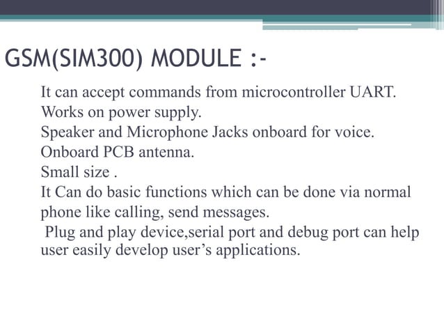 ALCOHOL DETECTION SYSTEM USING GSM TECHNOLOGY | PPTX | Technology & Computing