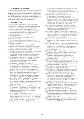 Megastore providing scalable, highly available storage for interactive services | PDF