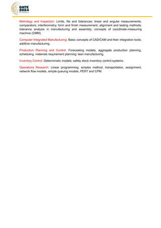 GATE Exam Mechanical Engineering Syllabus | PDF