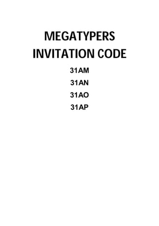 Megatypers invitation codes | PDF