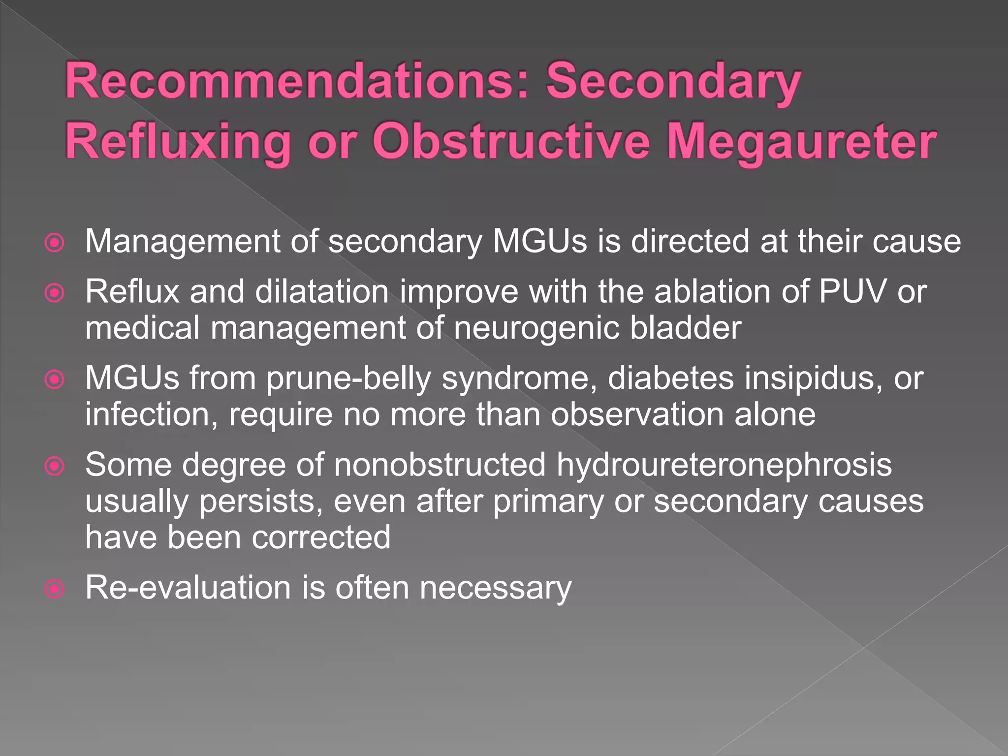 Megaureter ppt. Types, pathophysiology, evaluation and management. | PPTX