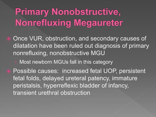 Megaureter ppt. Types, pathophysiology, evaluation and management ...