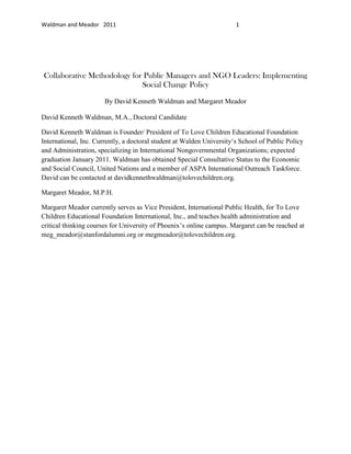 Meg Meador & Dr David Kenneth Waldman article 2011-march | PDF ...