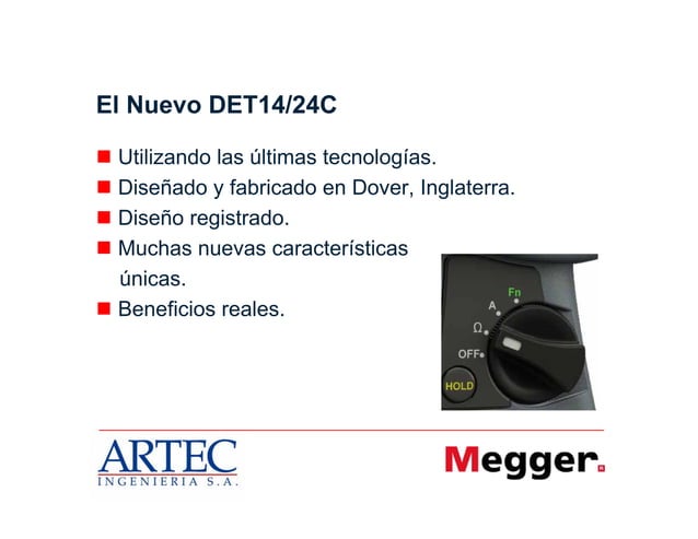 Megger medición de resistencia con pinza digital DET14C y DET24C | PPT