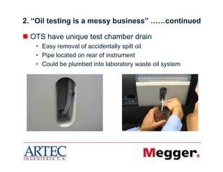 Megger regidez dielectrica oil test- OTS seminar | PDF