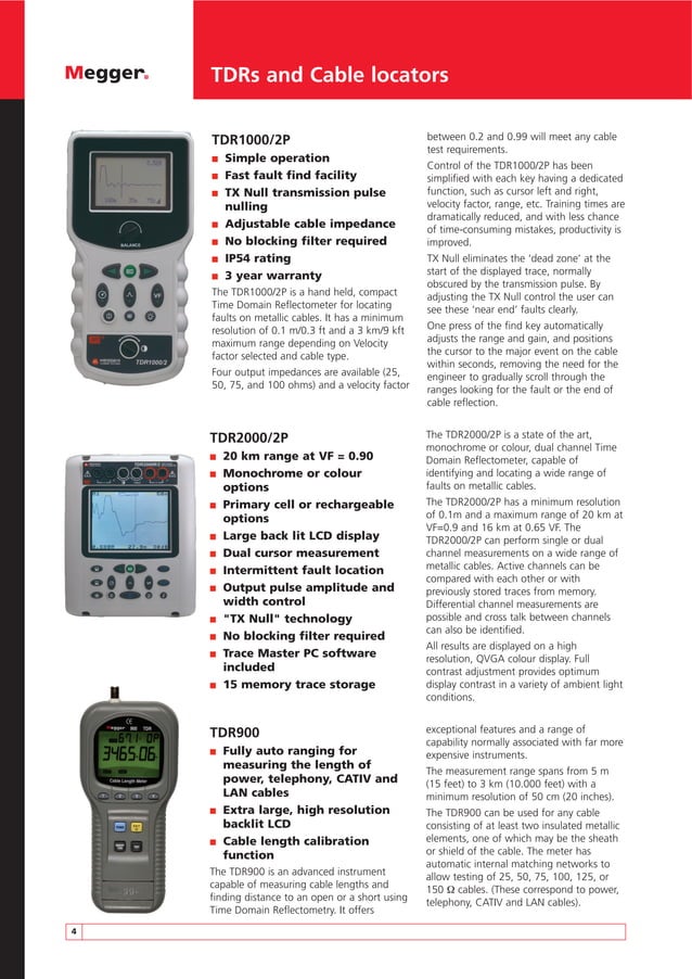 Megger Cable Fault Locators - Power Cable Fault Locators, Van mountable ...