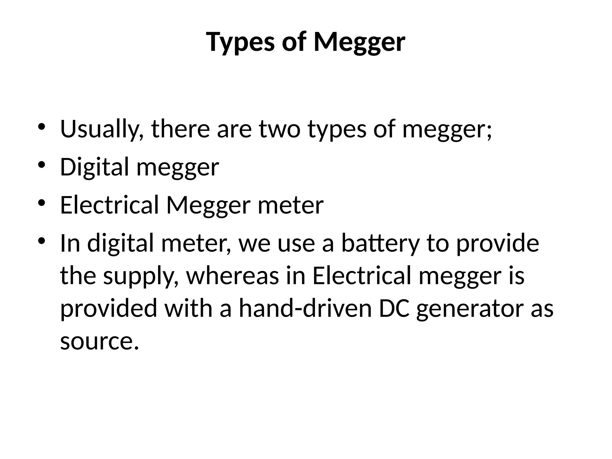 Megger PPT.pptx it is electrical measuring instrument | PPTX
