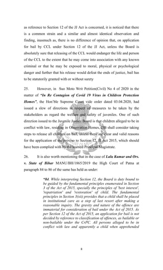 Meghalaya high court bail to juvenile order | PDF | Crime & Harmful Acts to Individuals, Society ...