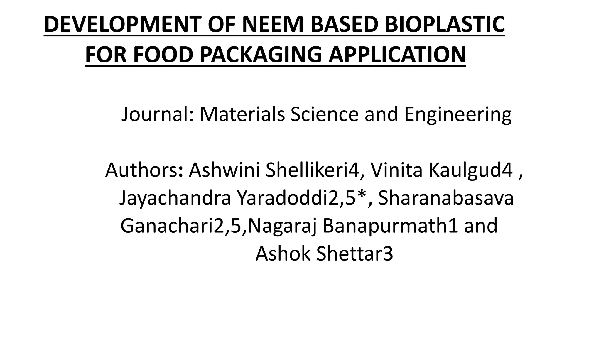 Bioplastic | PPTX