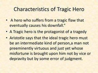 Santiago as a Tragic Hero with Reference to Aristotle's (Hamartia) | PPTX