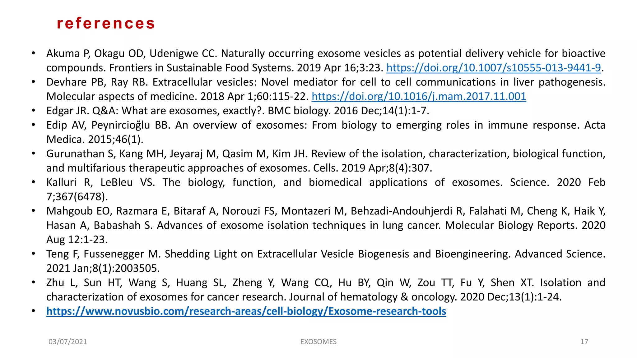 Exosomes -power point presentation | PPTX
