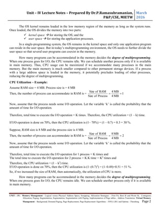 JNTUH - Operating System unit 4 Lecture notes. | PDF