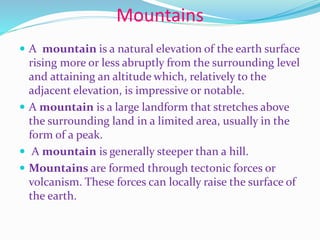 Major Relief Features Of the Earth | PPTX