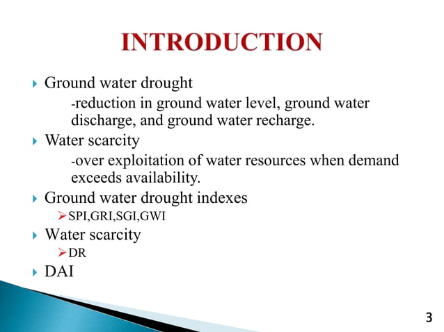 ANALYSIS OF COMBINED IMPACT OF DROUGHT AND SCARCITY INDEX FOR AQUIFERS ...