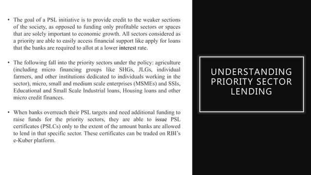 INTRODUCTION OF PSL IN INDIA | PPTX | Business Loans | Business Banking ...