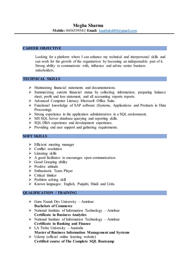 Megha sharma resume | PDF