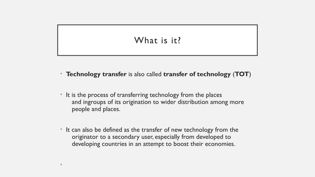 technology transfer | PPT