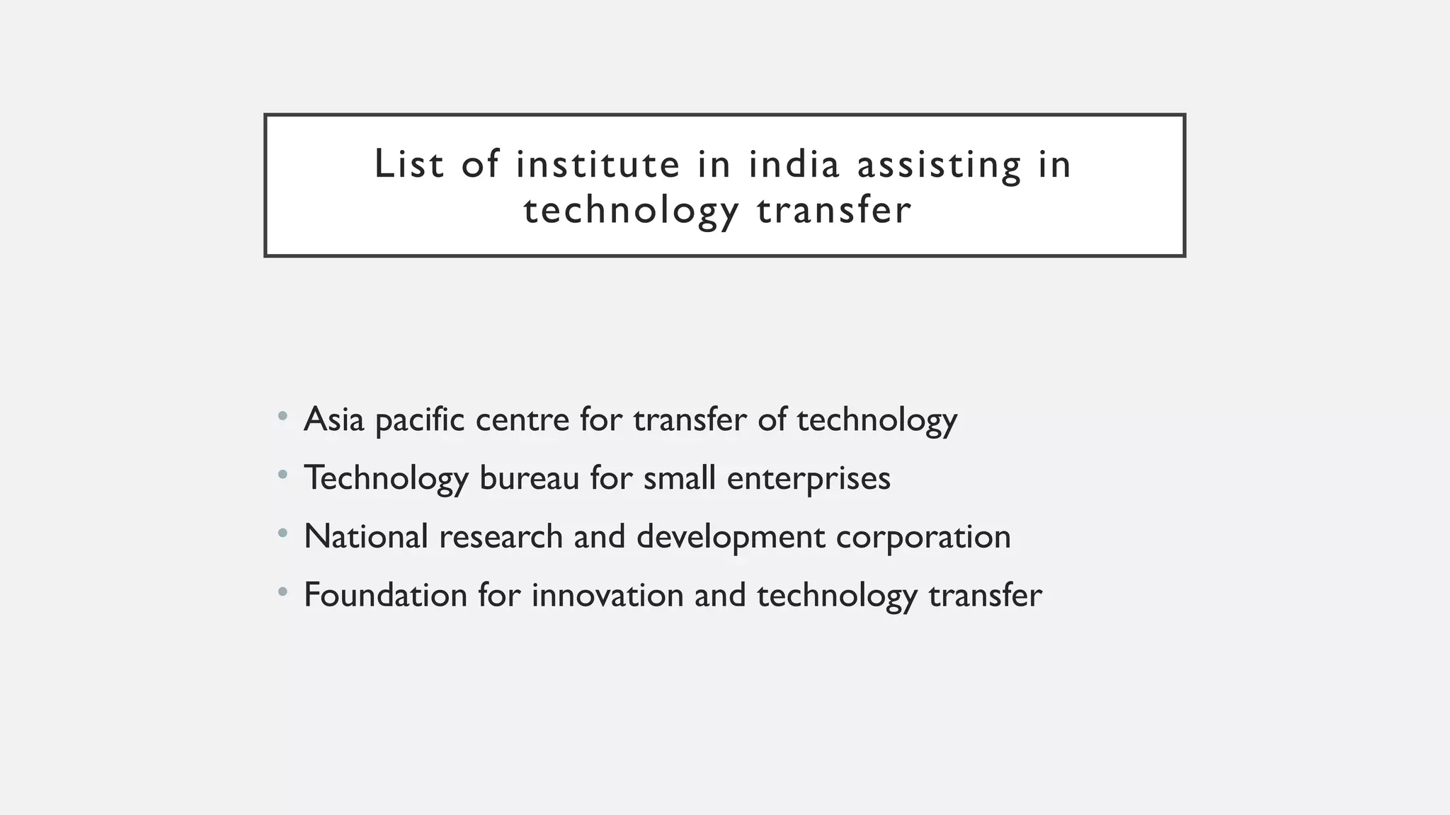 transfer of technology | ODP