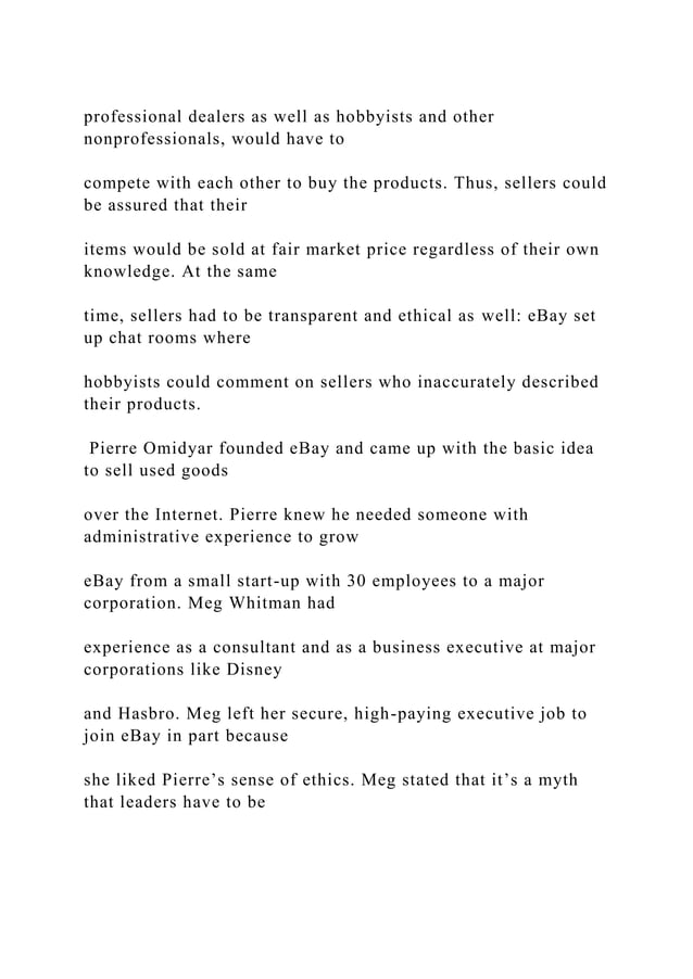 Meg Whitman, former CEO of eBay Transparency in Business .docx | Antiquing and Antiques ...