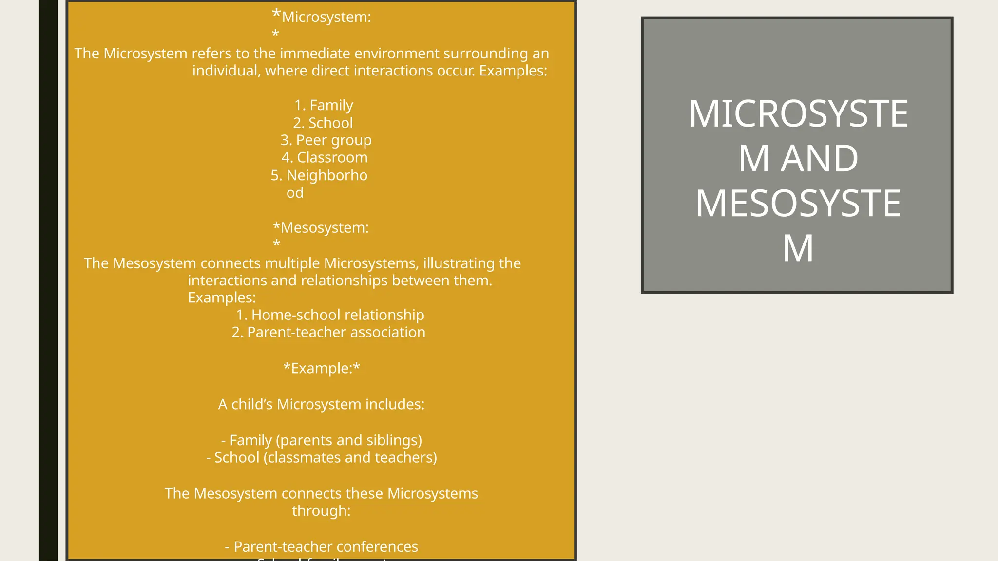 Presentation on Ecological Theory of Bronfenbrenner | PPTX