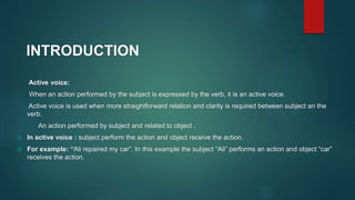 Passive voice and active voiceof English grammer | PPT