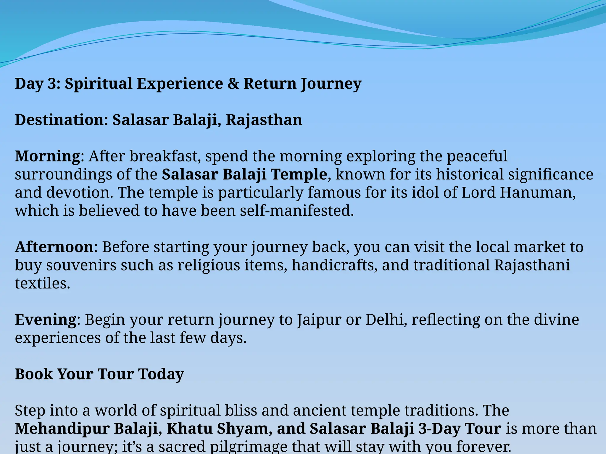 Mehandipur Balaji, Khatu Shyam, and Salasar Balaji 3-Day Tour Package.pptx