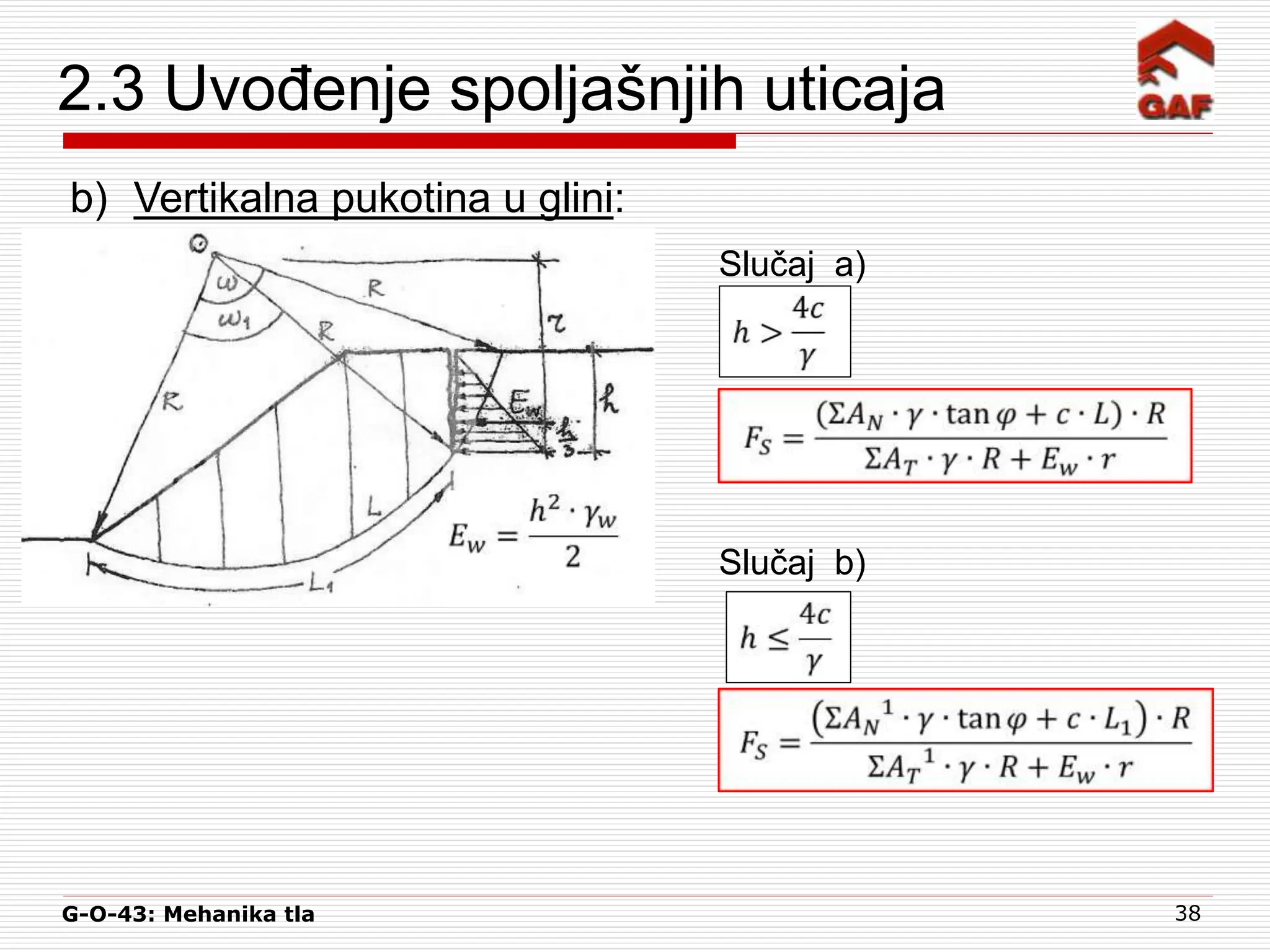 Mehanika tla stabilnost kosina gradjevinski fakultet | PPT