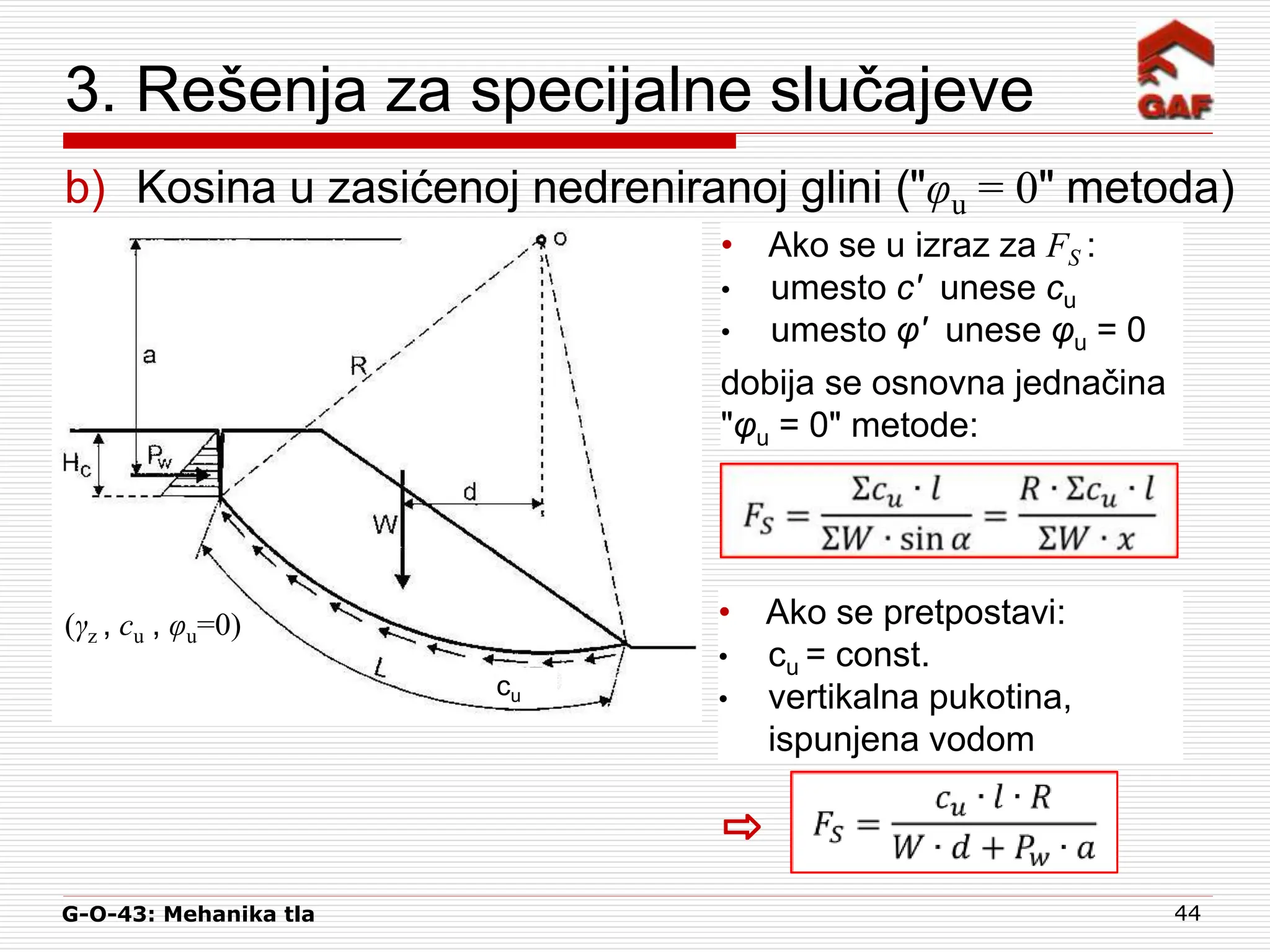 Mehanika tla stabilnost kosina gradjevinski fakultet | PPT