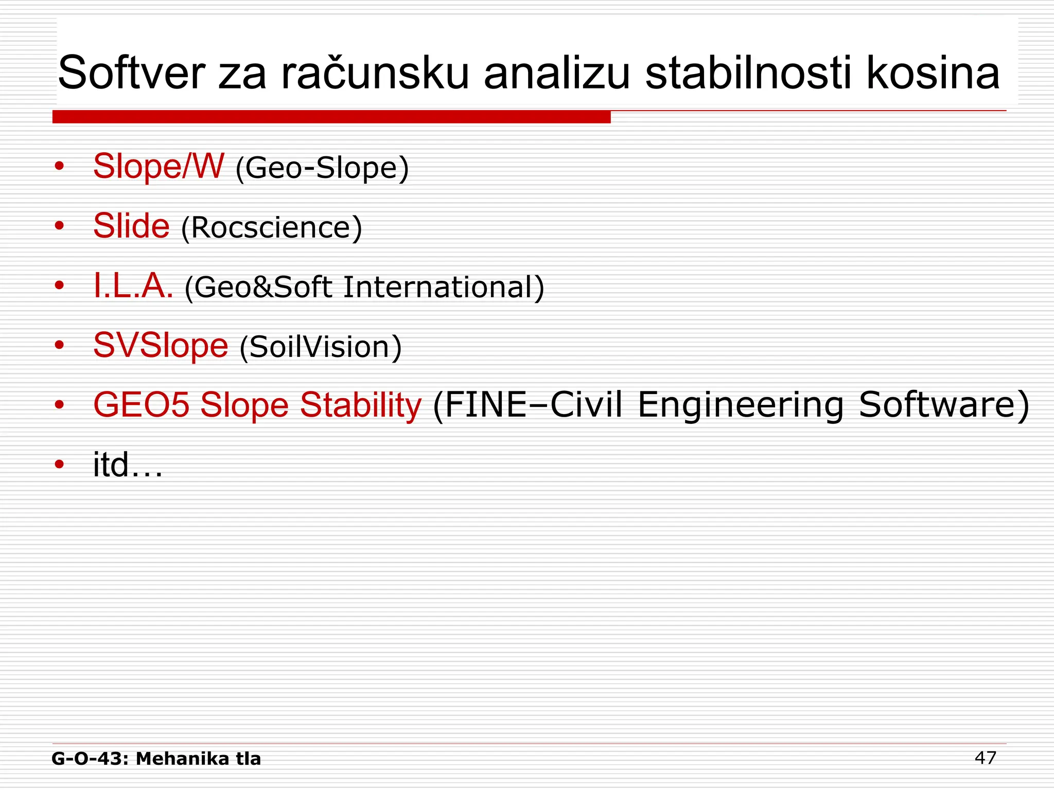 Mehanika tla stabilnost kosina gradjevinski fakultet | PPT