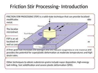 Friction stir welding presentation of Aluminium | PPTX
