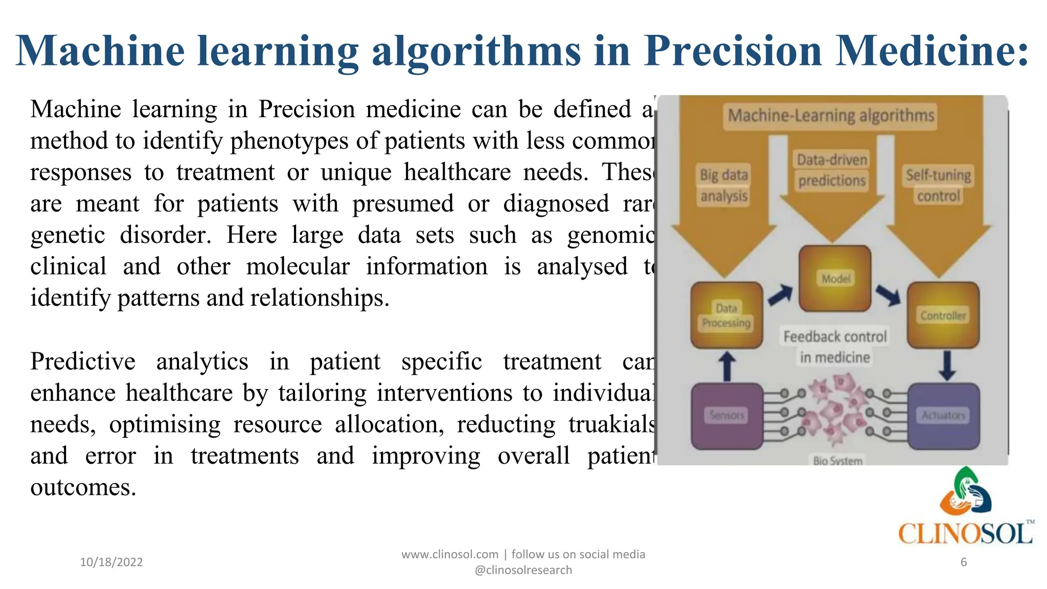 Machine Learning Algorithms For Predictive Analytics In Precision