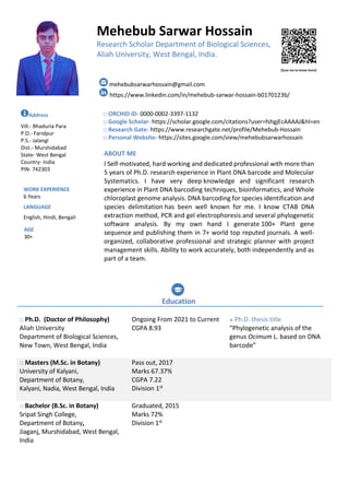 Mehebub Sarwar Hossain Resume or CV or Curriculum Vitae.pdf