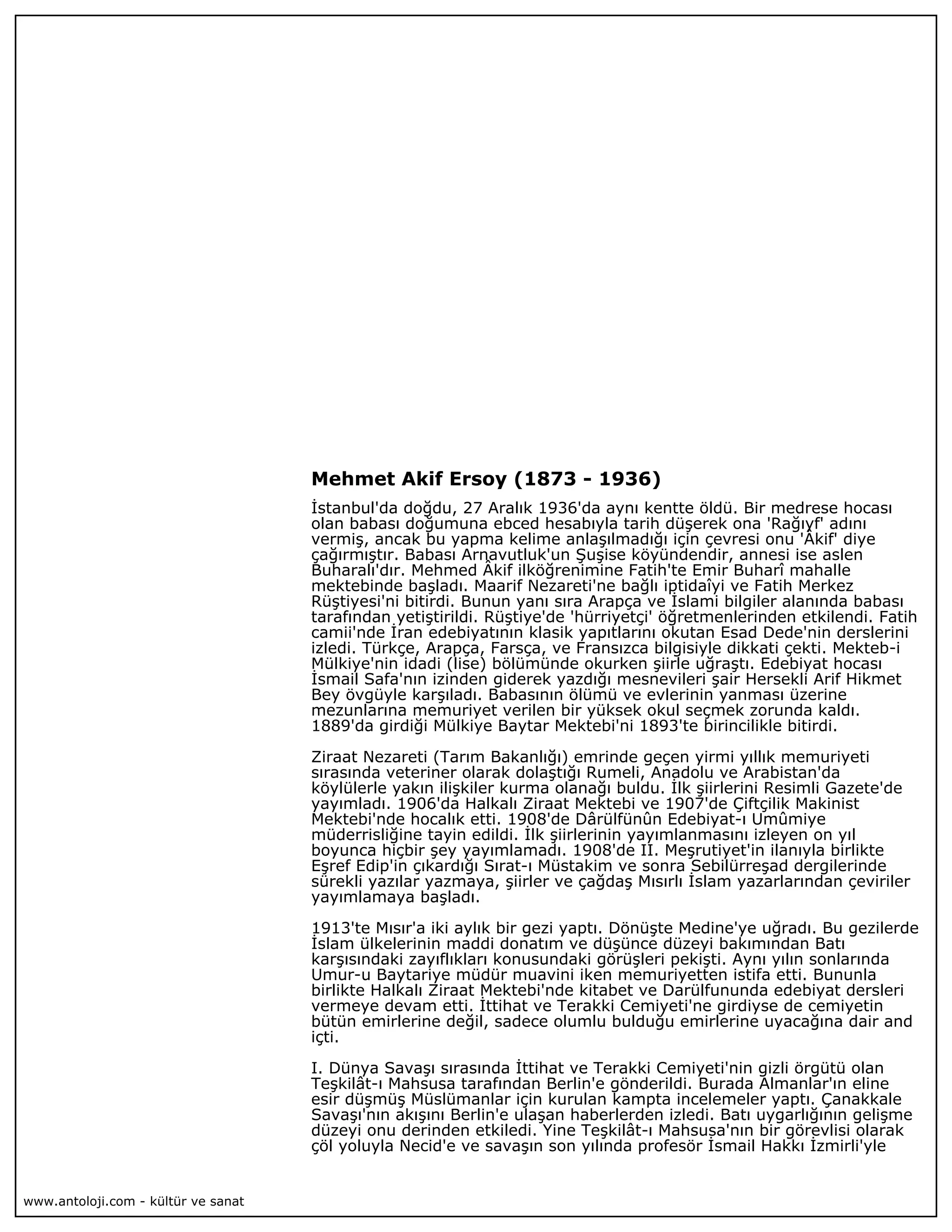 Mehmet akifersoy siir | PDF