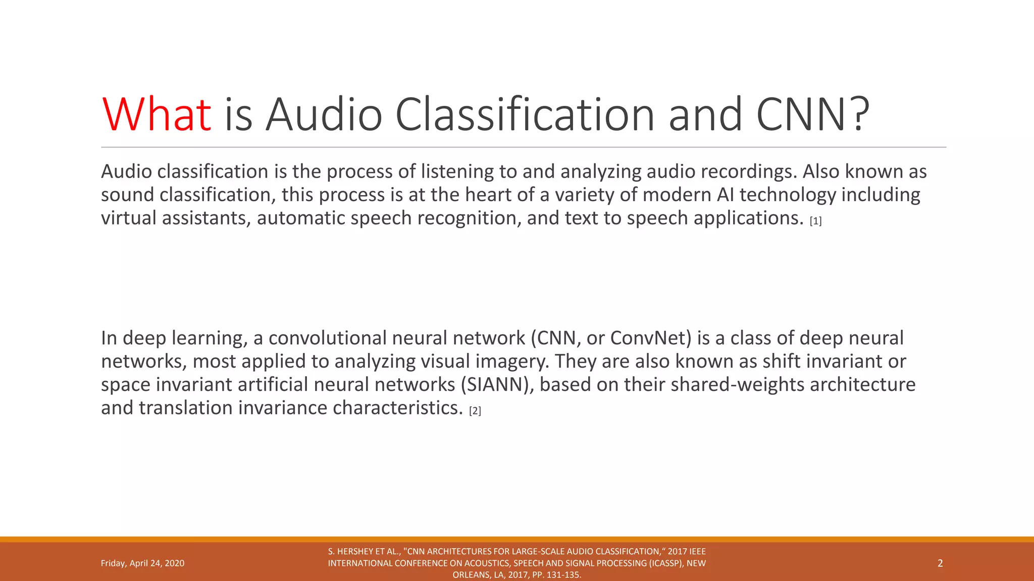 CNN architectures for large-scale audio classification CONFERENCE PAPER ...