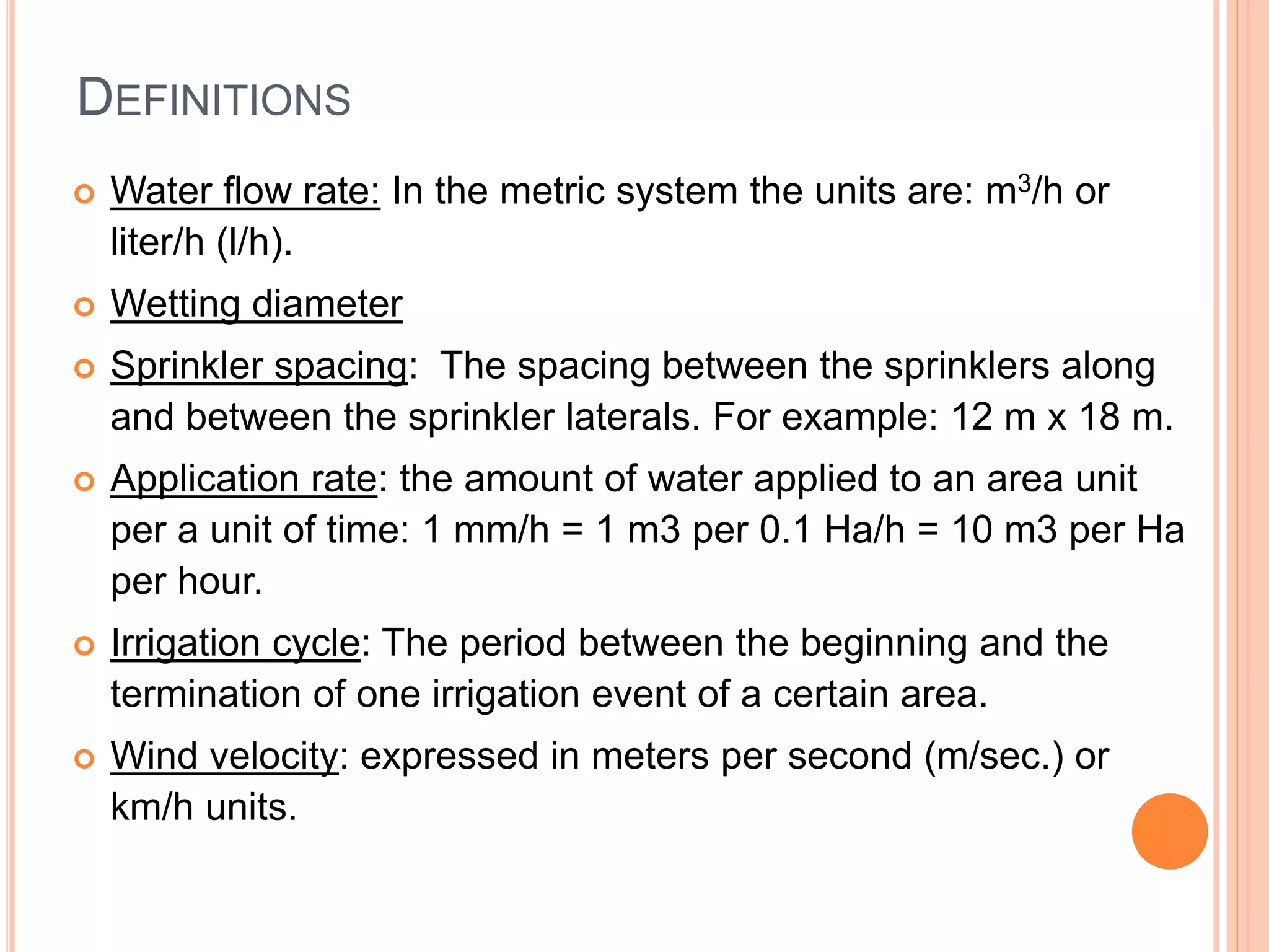 sprinkler irrigation system | PPTX