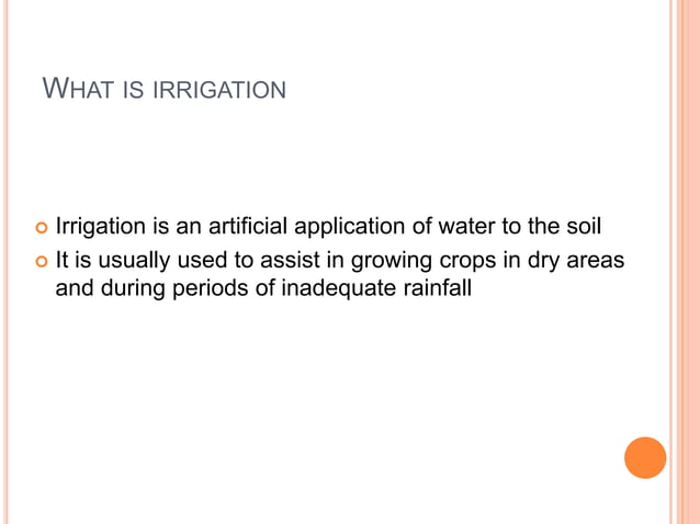 sprinkler irrigation system | PPTX