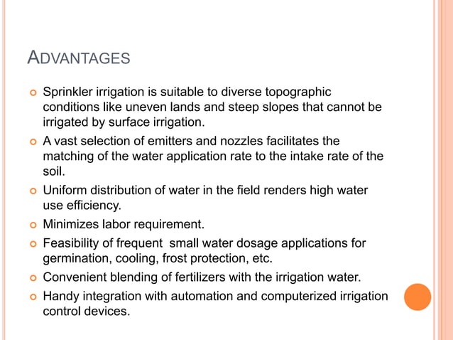 sprinkler irrigation system | PPTX