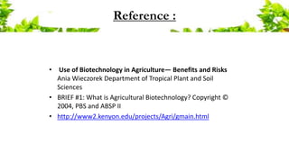 Advances in Agricultural Biotechnology | PPTX