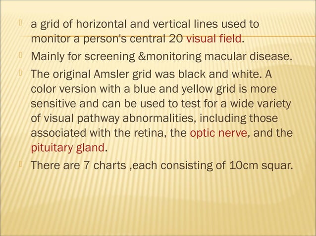 MACULAR FUNCTION TEST | PPT | Eye and Vision Conditions | Diseases and ...