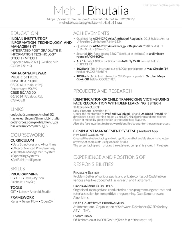 Mehul Bhutalia CV | PDF | Computer Software and Applications | Computing