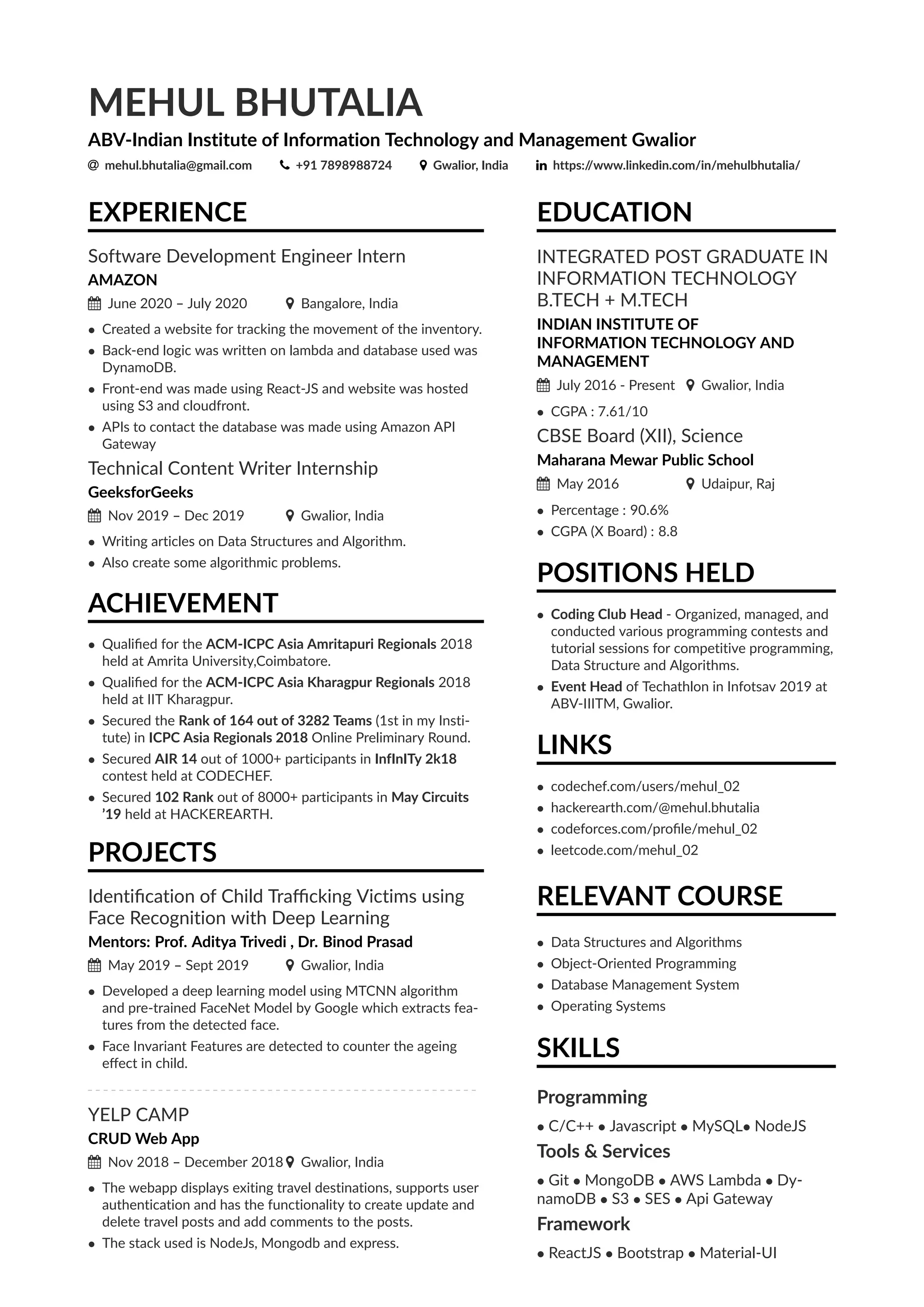 Mehul Bhutalia CV | PDF