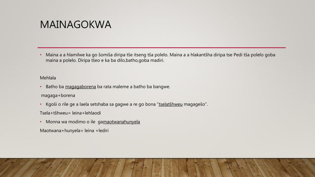 Mehuta ya maina | PPTX