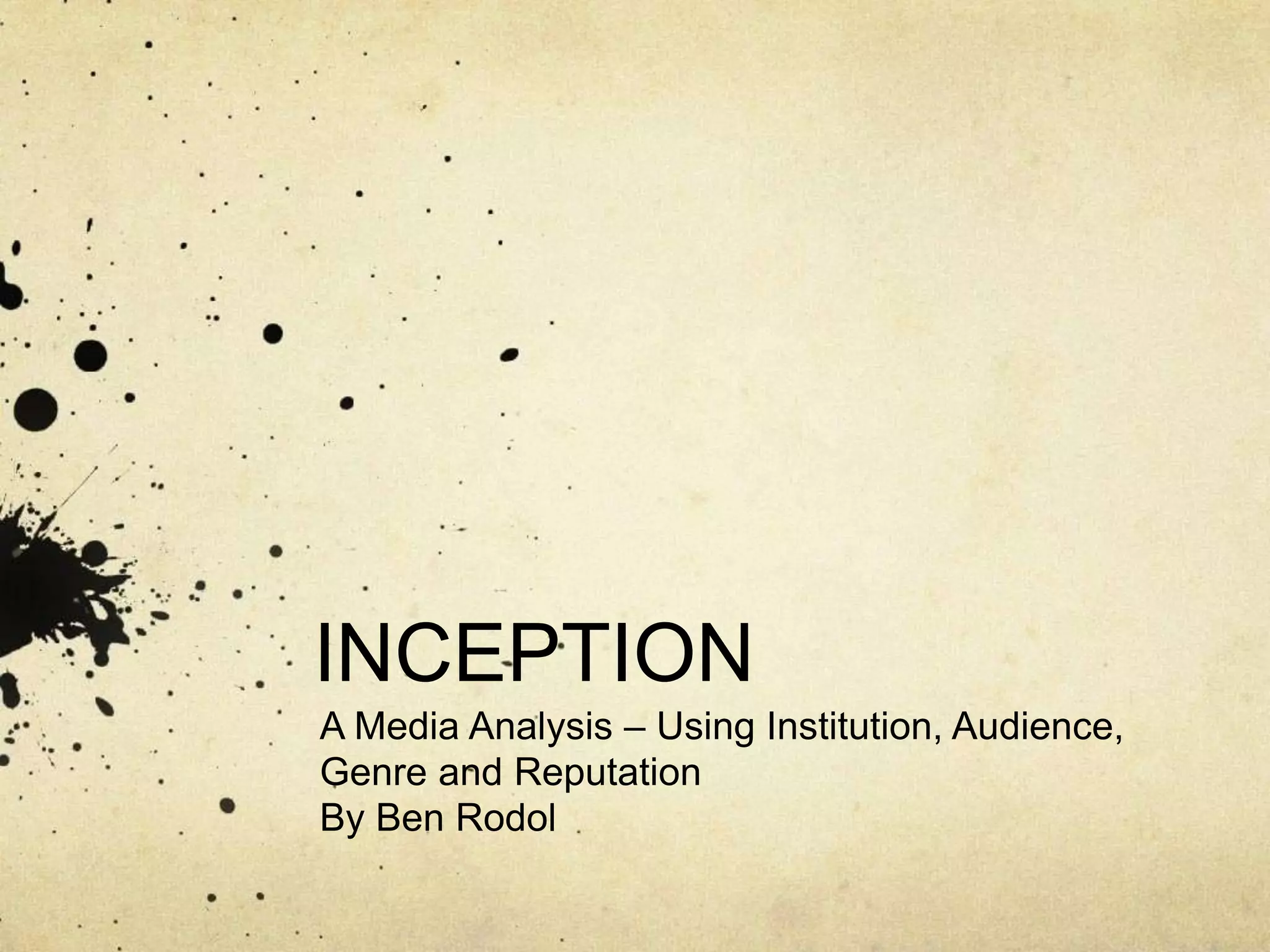 Media power point on inception | PPT