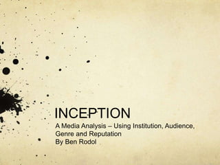 Media power point on inception | PPT
